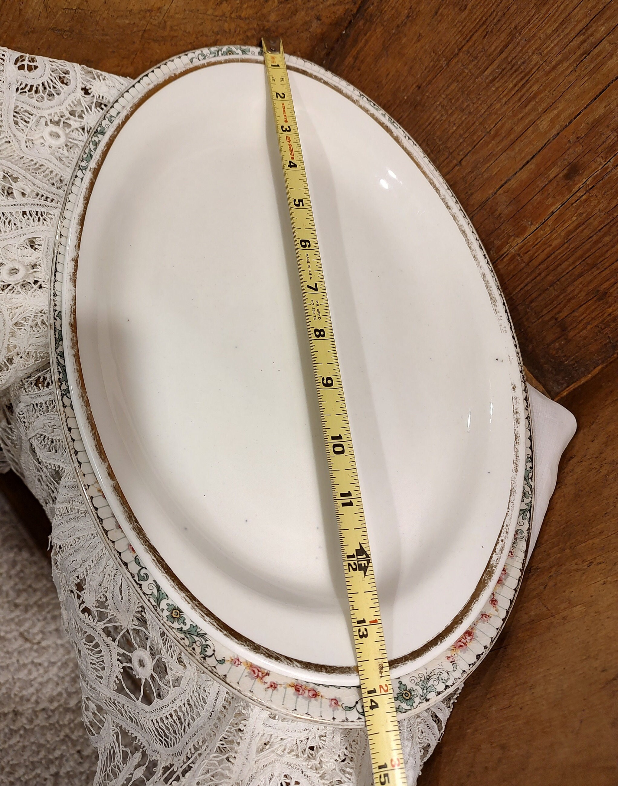 Pair of Ironstone Platters Antique/vintage Homer Laughlin, White/gold ...