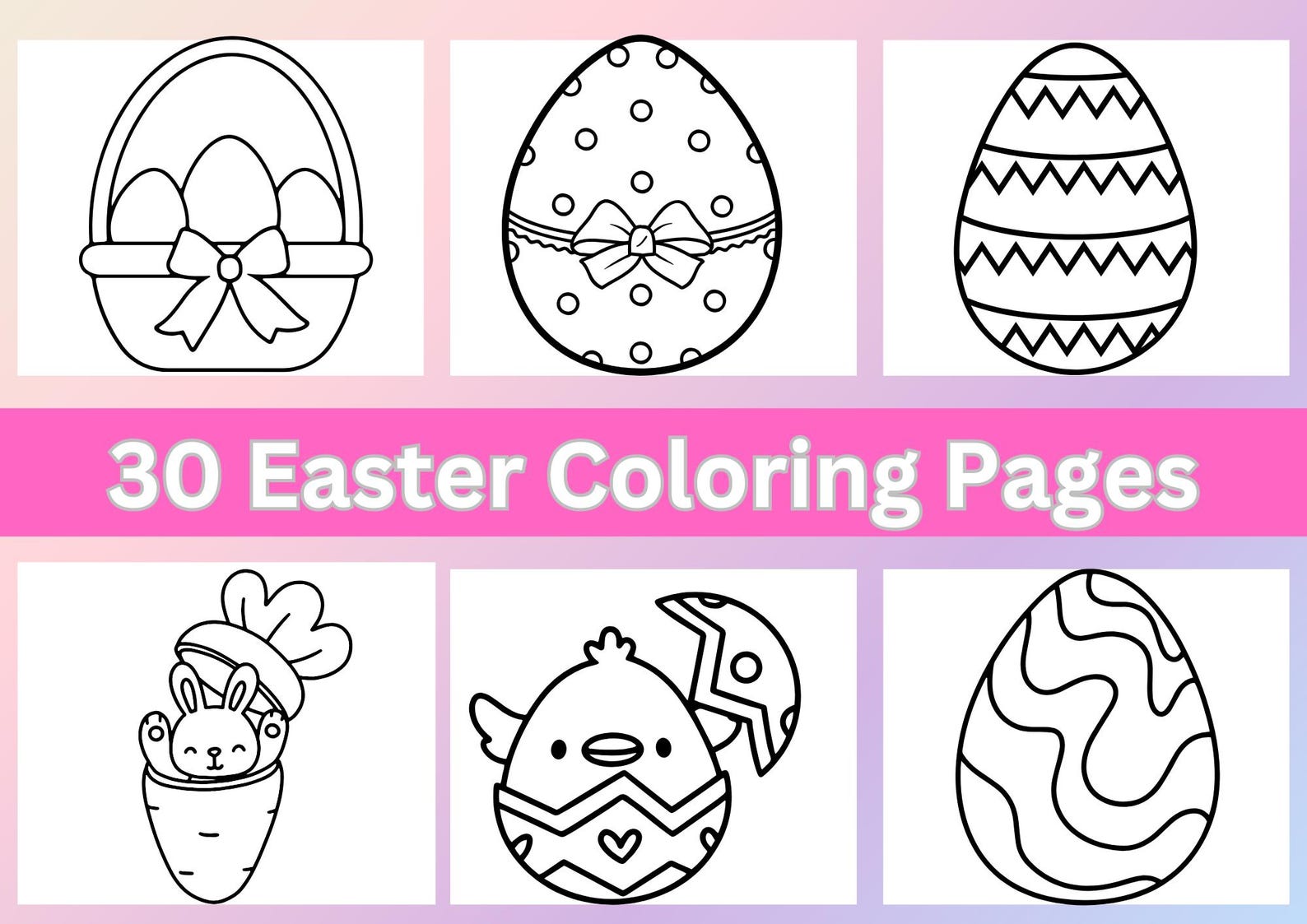 30 Easter Coloring Pages for Kids, Printable Easter Coloring Pages ...