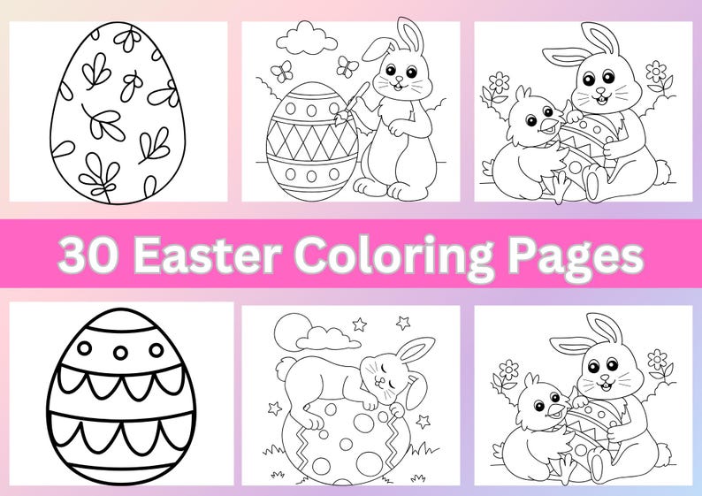 30 Easter Coloring Pages for Kids, Printable Easter Coloring Pages ...