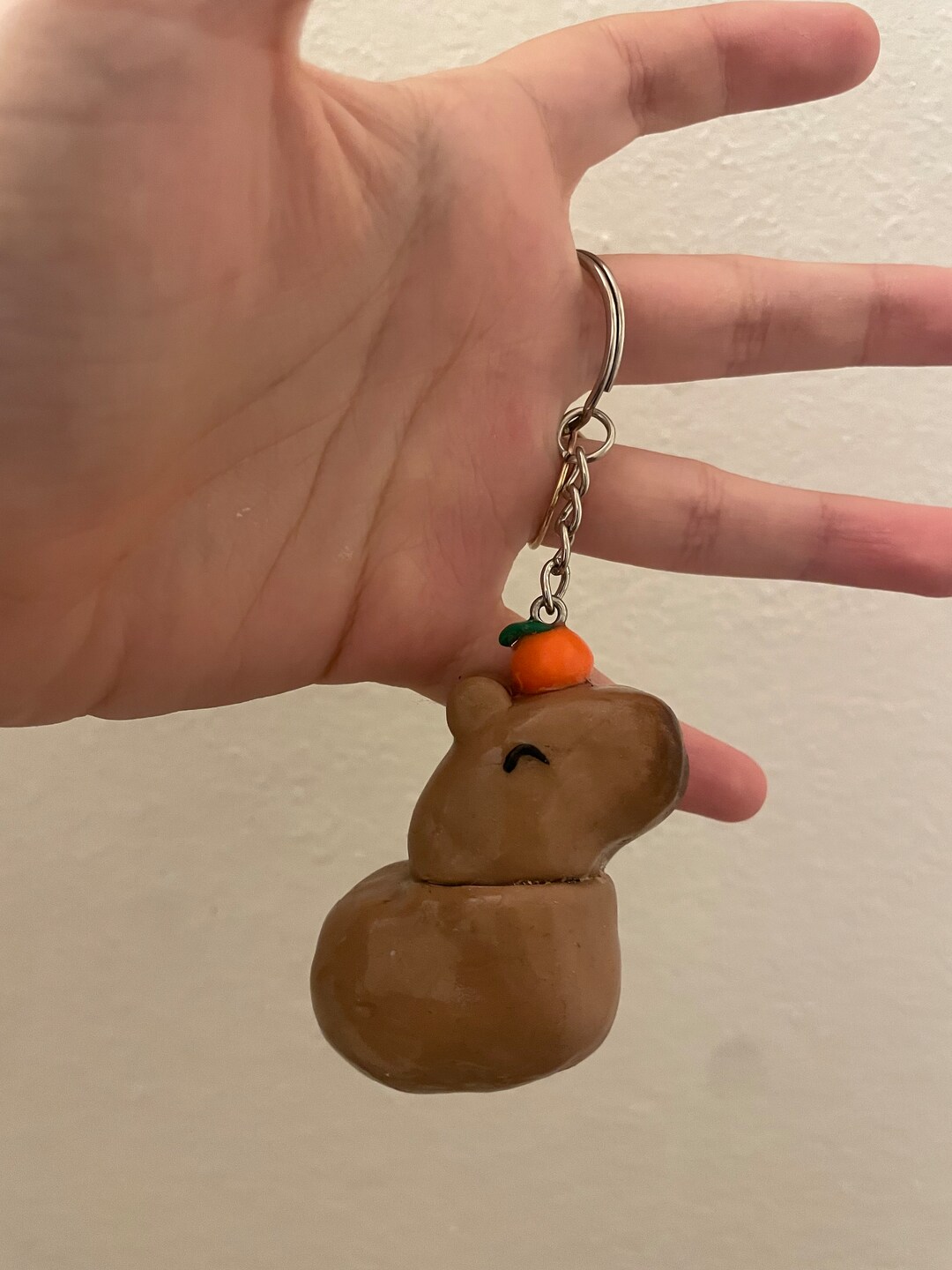 Adorable Capybara Stash Jar Keychain! Animal Stash Jar, Clay Keychain ...