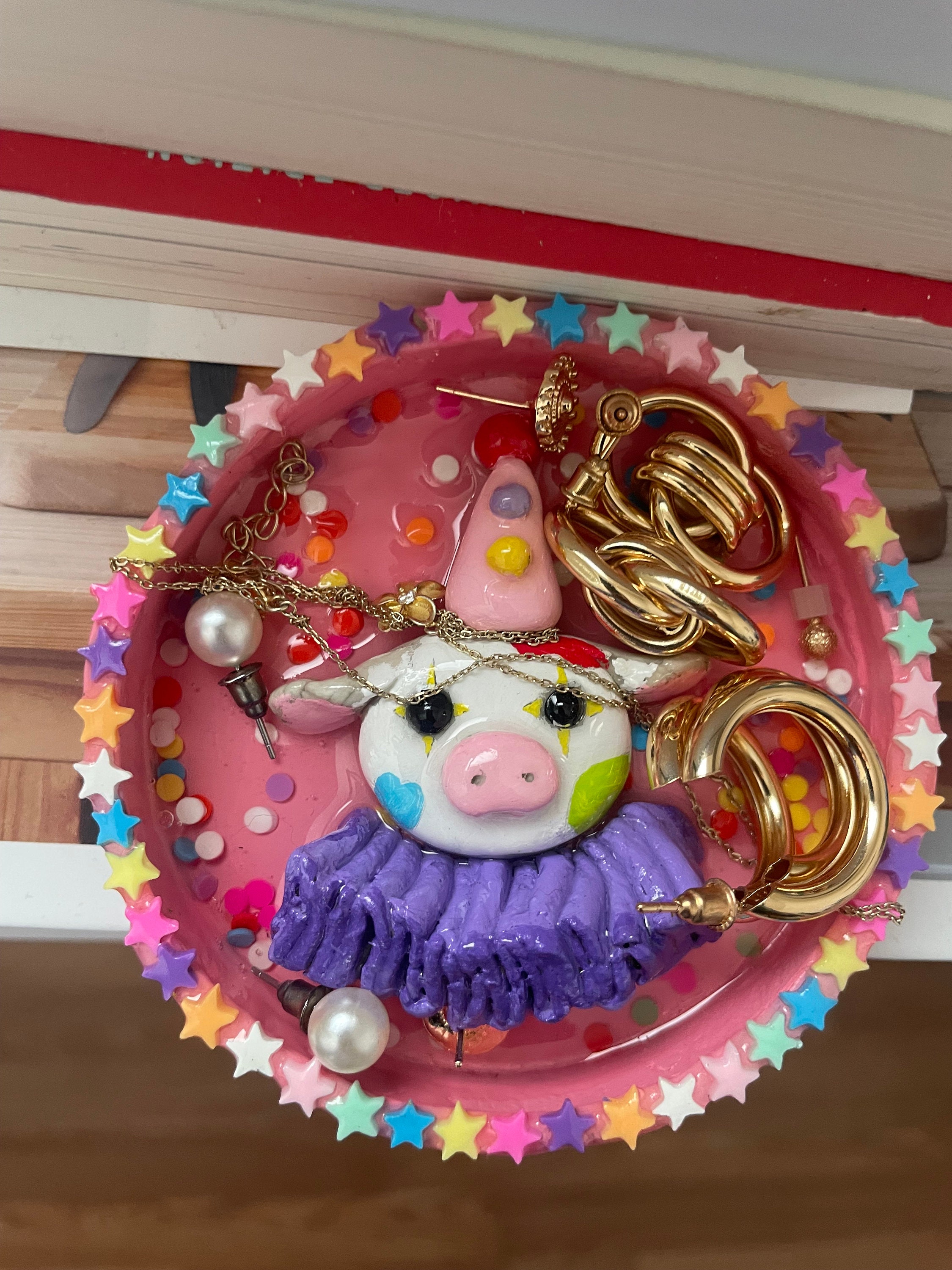 Clown Cow Trinket Dish! Jewelry Dish, Trinket Tray, Handmade Dish - Etsy
