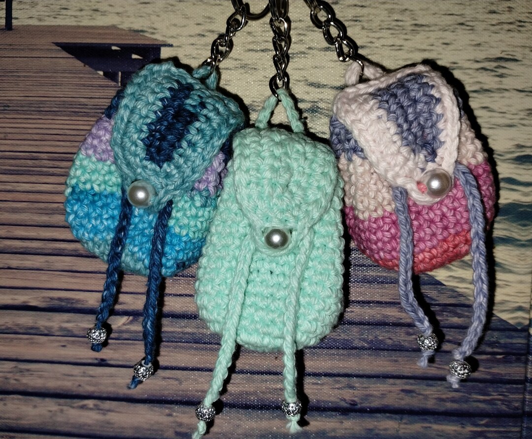 Cute Crochet Mini Backpack Keychain - Etsy