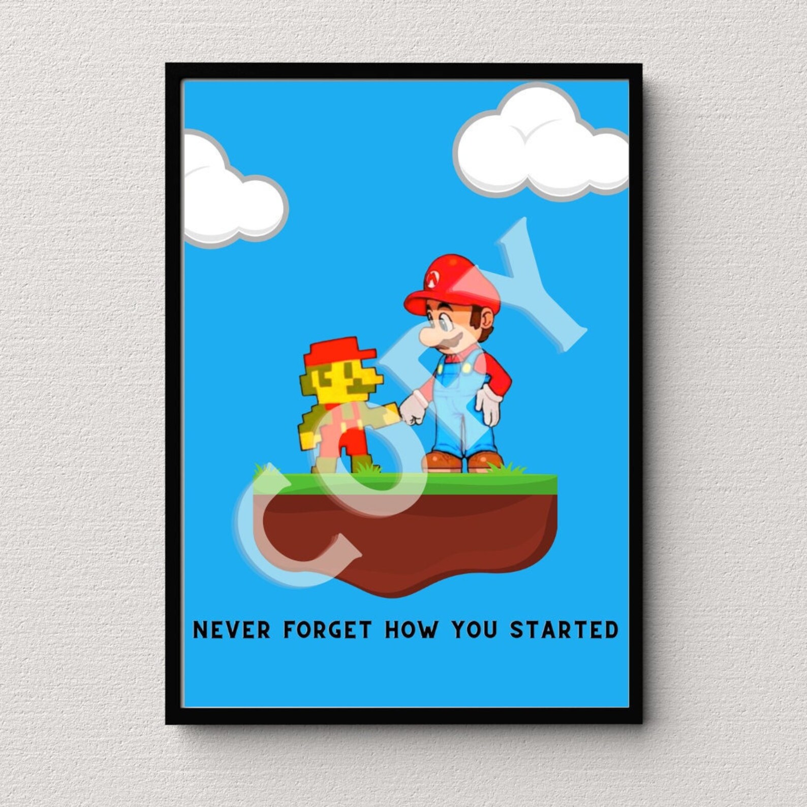 MARIO BROS How It Started Poster Digital Clip Art Printable Poster 18"x ...