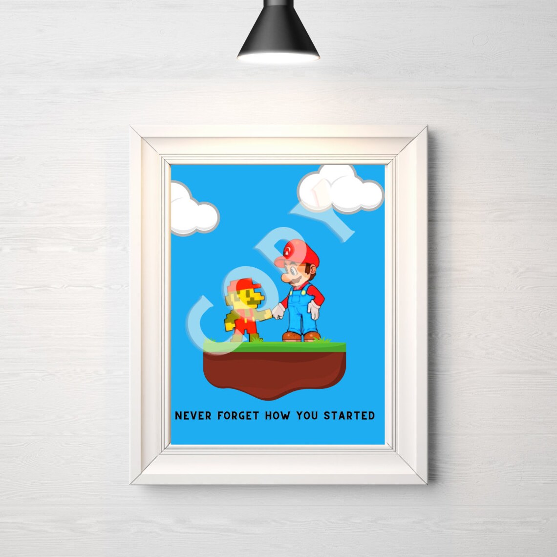 MARIO BROS How It Started Poster Digital Clip Art Printable Poster 18"x ...