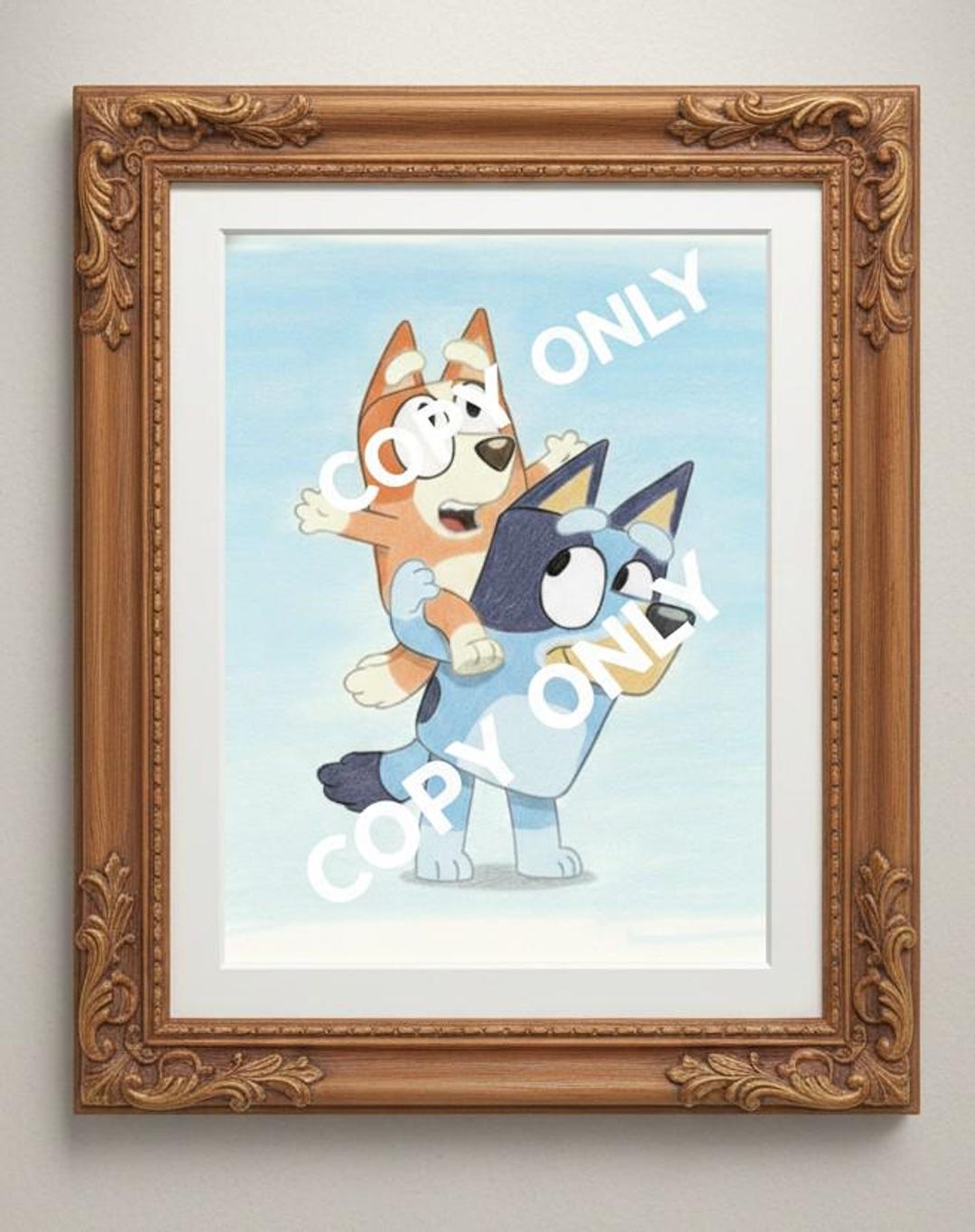 Bluey and Bingo Friends Watercolor Art Print - Minimalist Hand-drawn ...