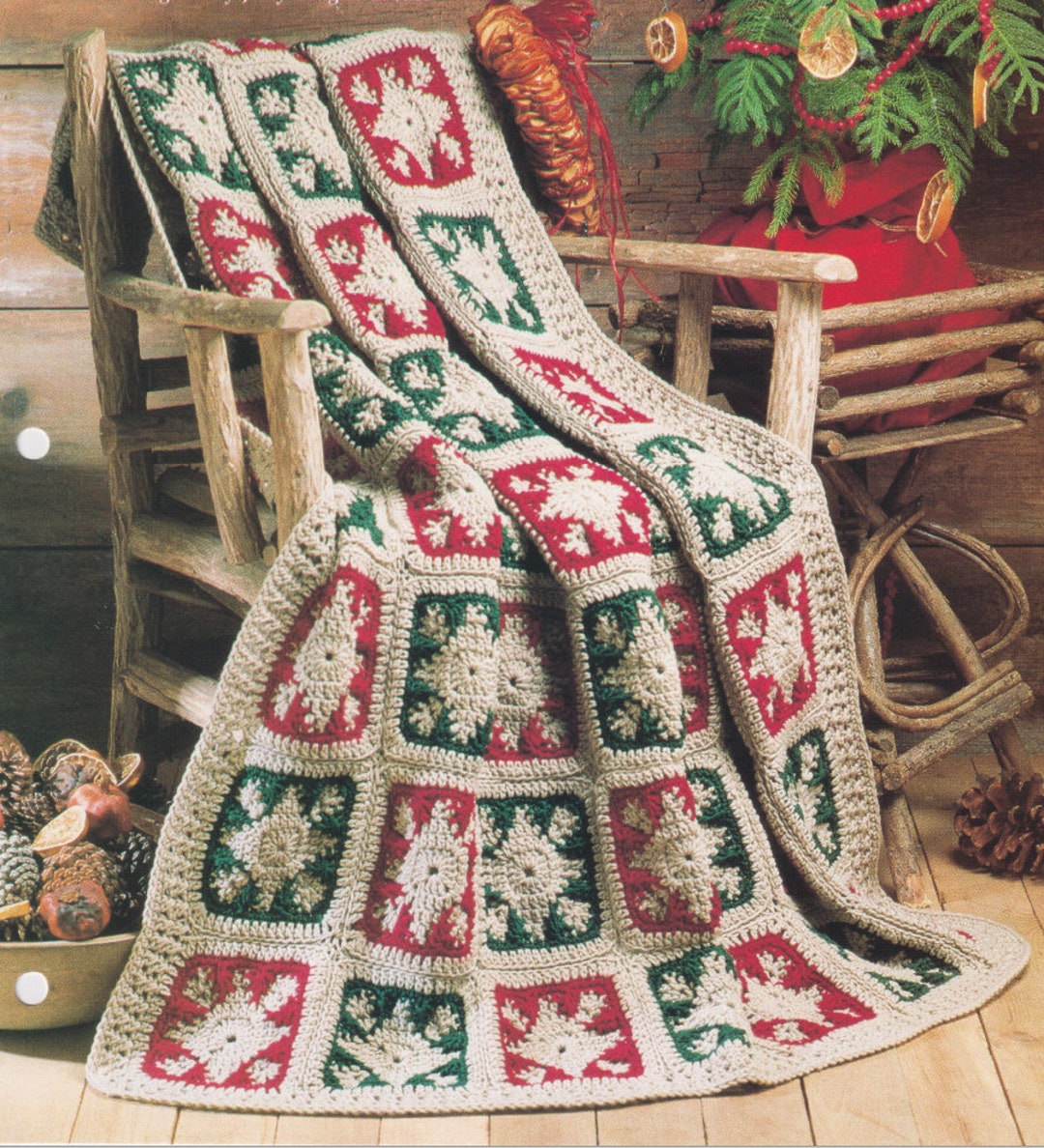 Christmas Snowflakes: Afghan Blanket Crochet Pattern - Etsy