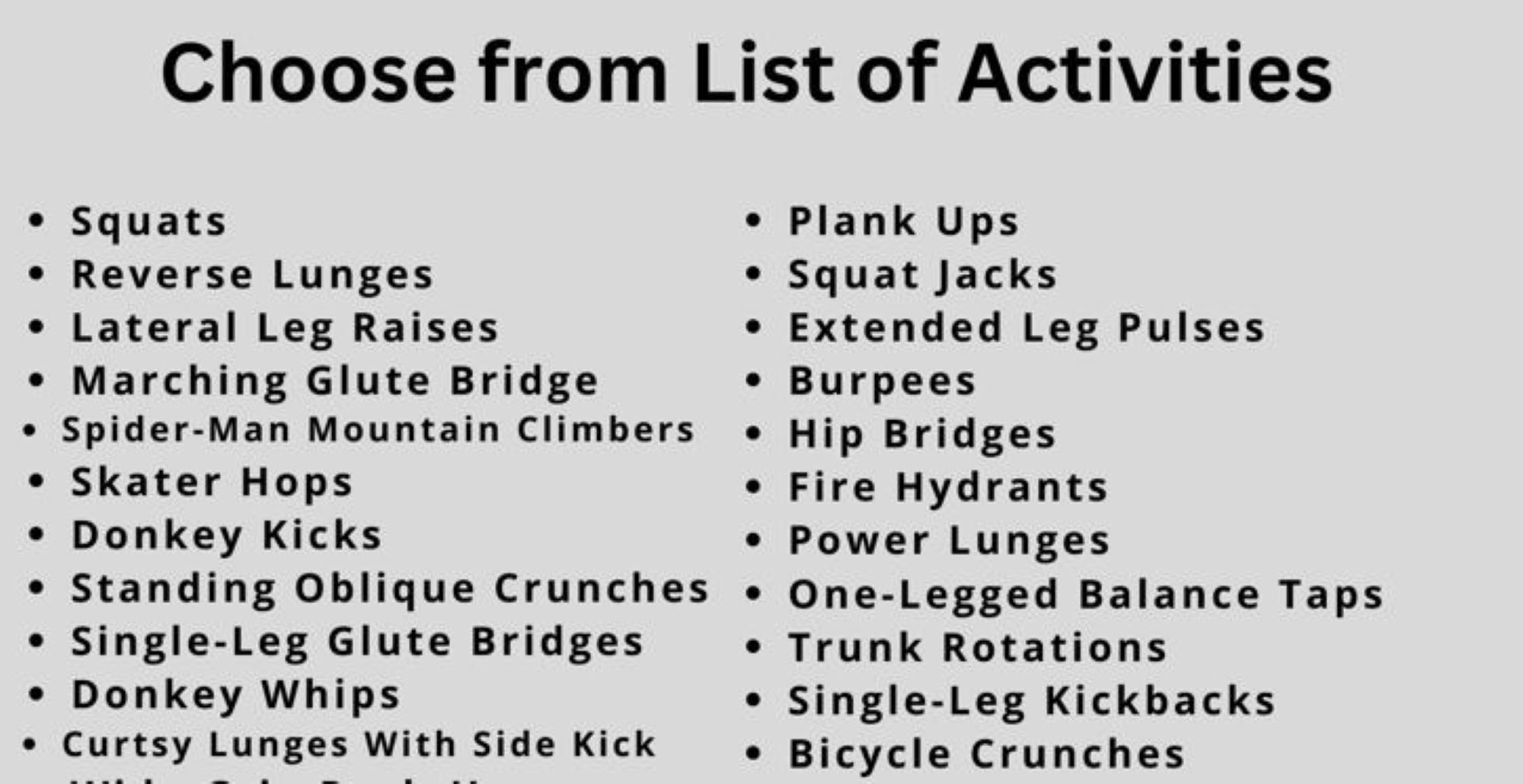 Bodyweight Only Exercise Daily Routine and Schedule With List of ...