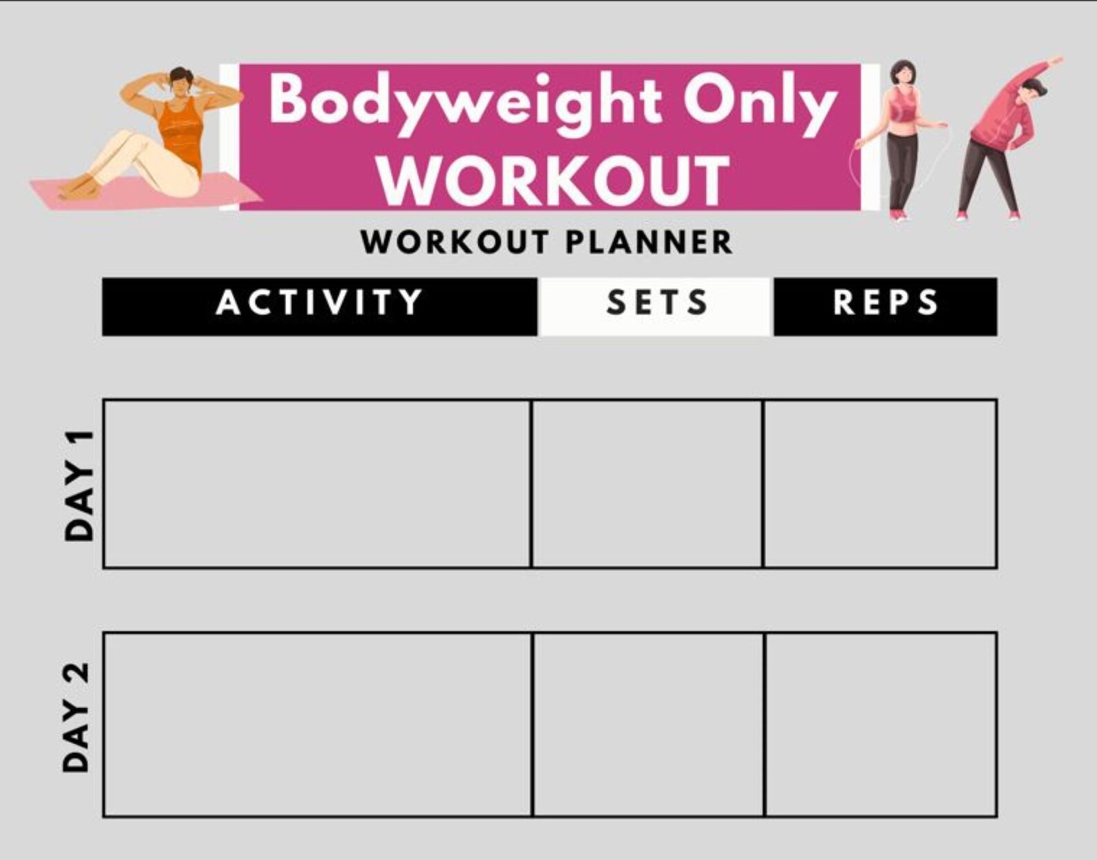 Bodyweight Only Exercise Daily Routine and Schedule With List of ...