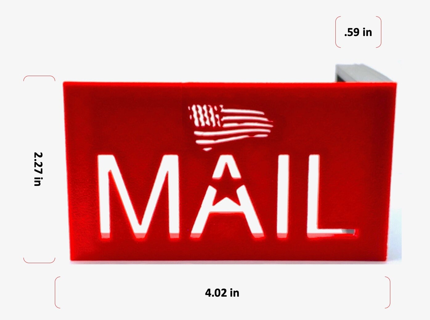 FLAG + MAIL Design Red Mailbox Flag Kit: Front-mount for Stone/brick ...