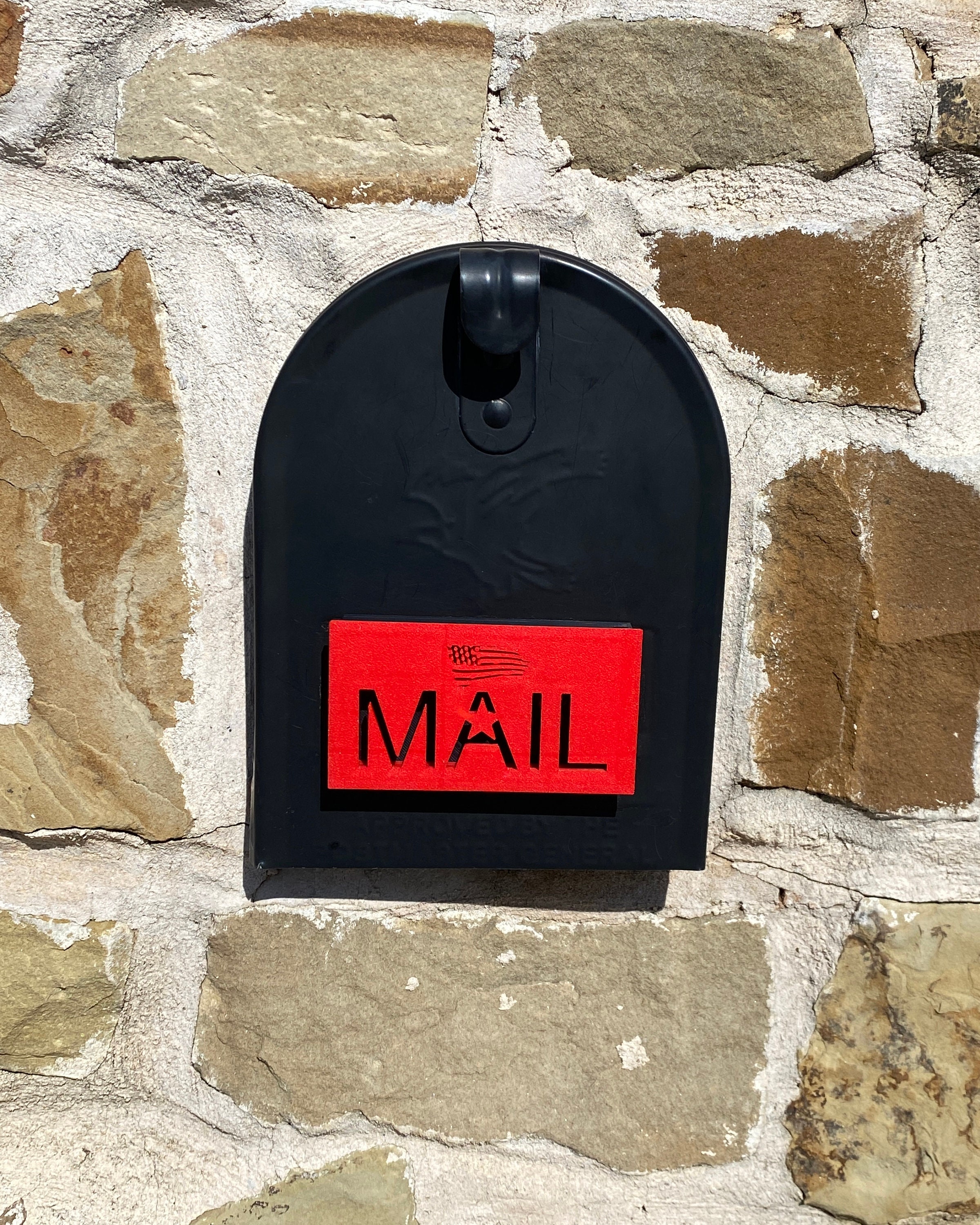 FLAG + MAIL Design Mailbox Flag for Stone or Brick-encased Mailboxes ...
