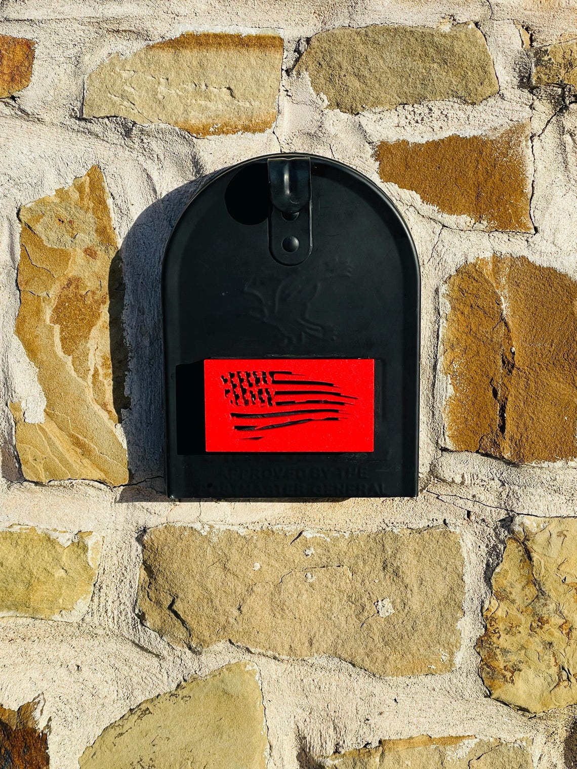 Tattered American Flag Mailbox Flag for Brick or Stone Mailbox Front ...