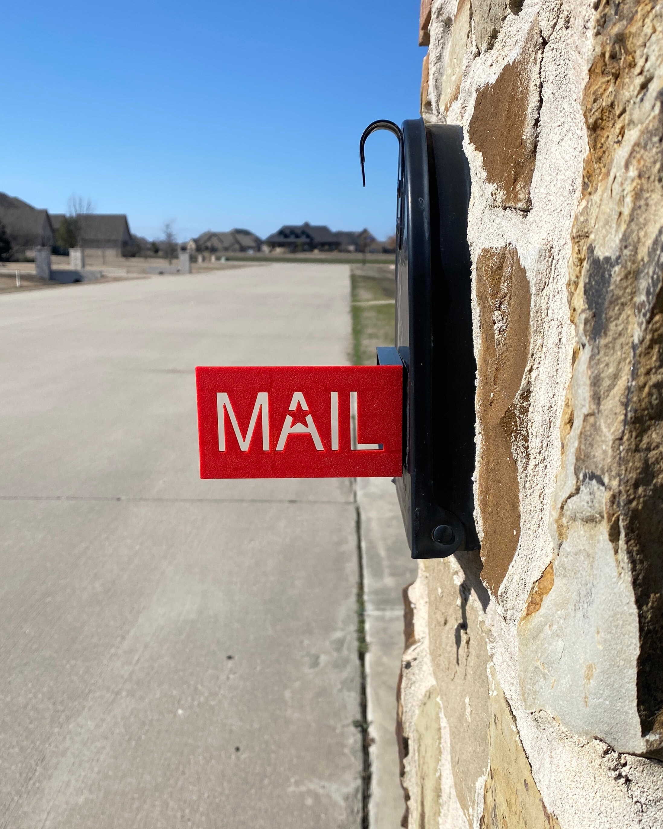 MAIL Design Mailbox Flag for Stone or Brick Encased Mailboxes ...