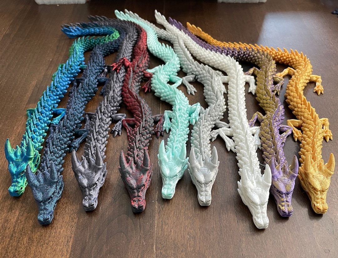 Fire Dragon, 3D Printed Dragon, Articulating Dragon, Fidget Toy, Year ...