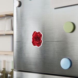 Kiss-cut Cartoon Geometric Rose Rosebud Flower Red Pretty - Etsy