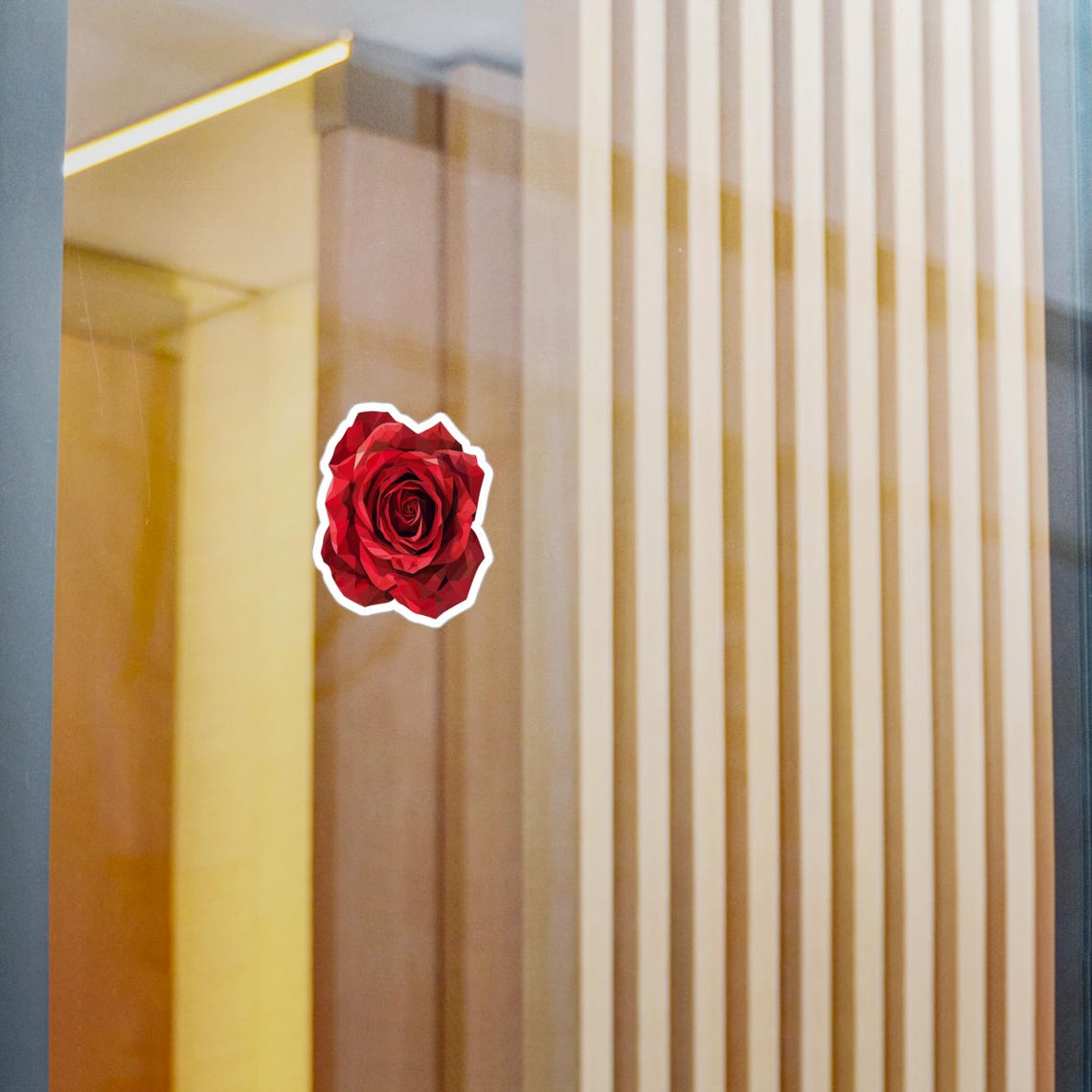 Kiss-cut Cartoon Geometric Rose Rosebud Flower Red Pretty - Etsy