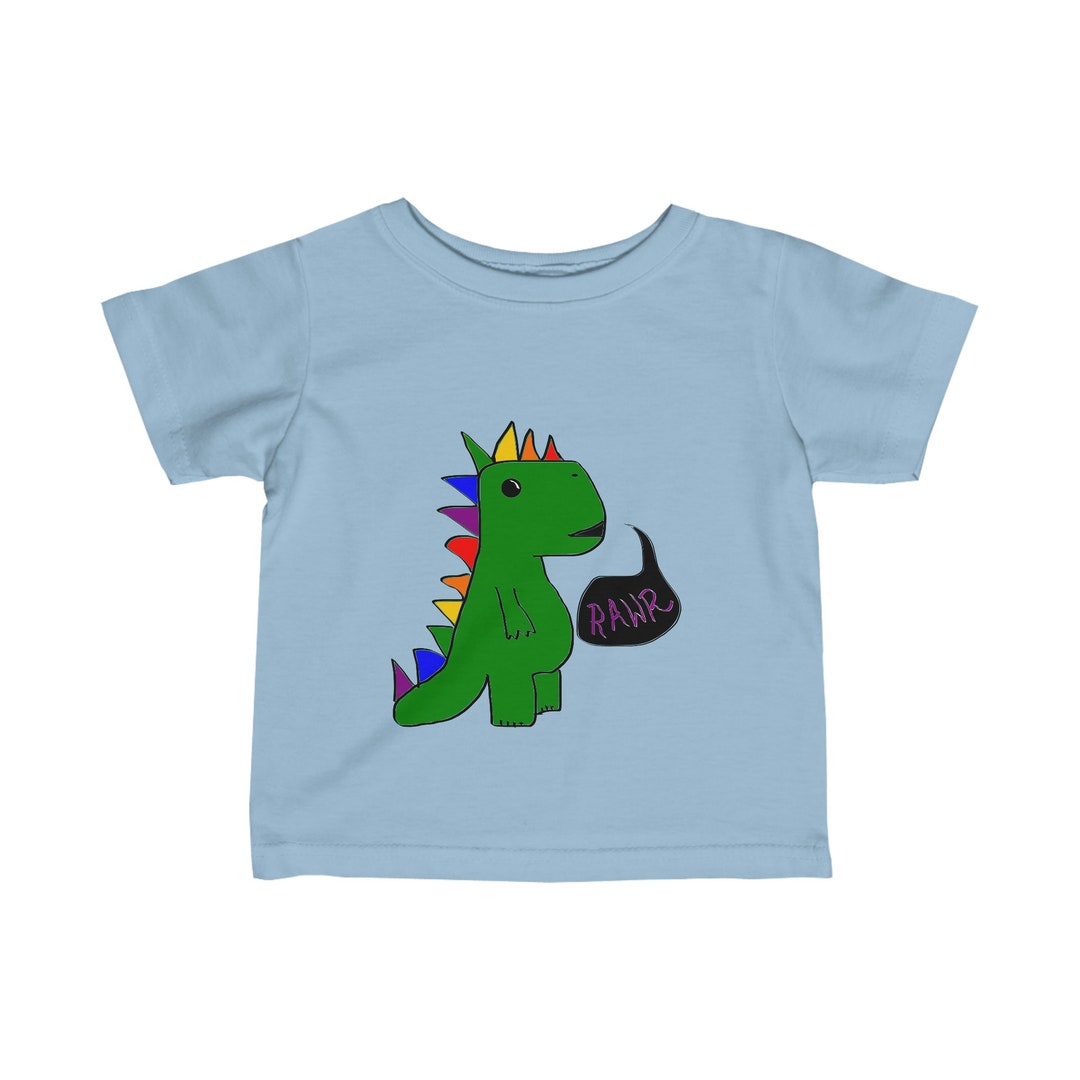 RAWR Rainbow Tyranosaur Toddler Tee - Etsy