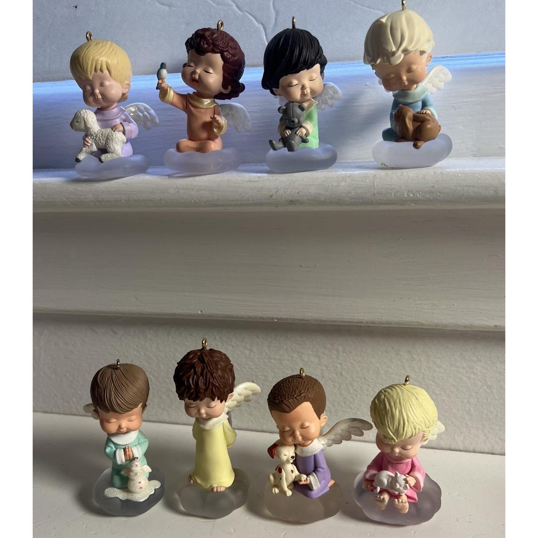 Hallmark Marys Angels Resin Christmas Ornaments Set of 8 Assorted Mary ...