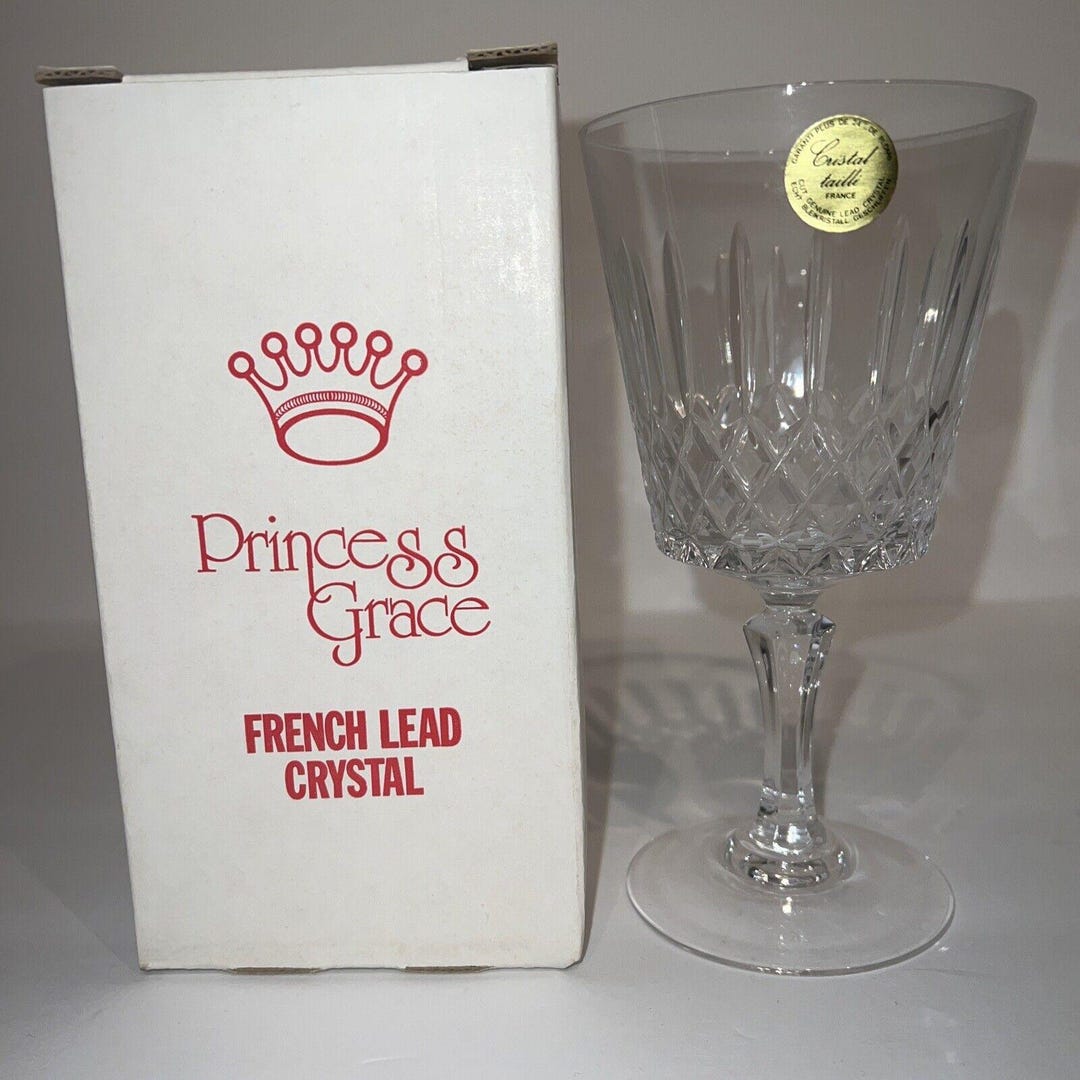 Vintage Princess Grace French Lead CRYSTAL 6 5/8” Tall Wine Glass in ...