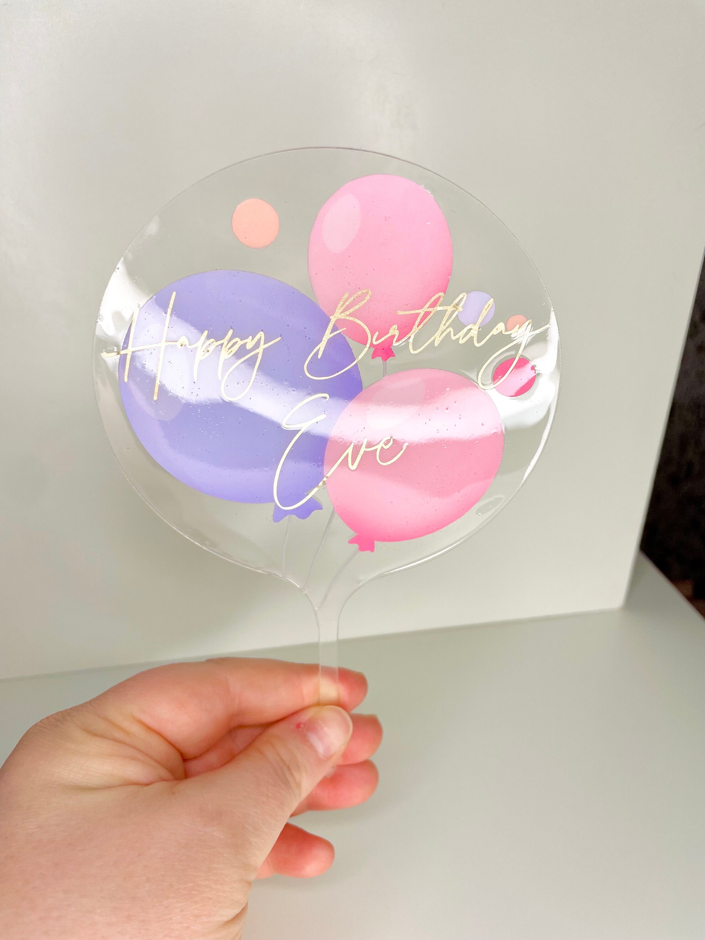 Birthday Balloon Cake Topper, Balloon Cake Topper - Personalised - Etsy