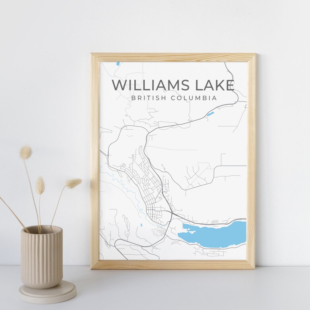 Williams Lake BC Poster Williams Lake Travel Print Williams Lake ...
