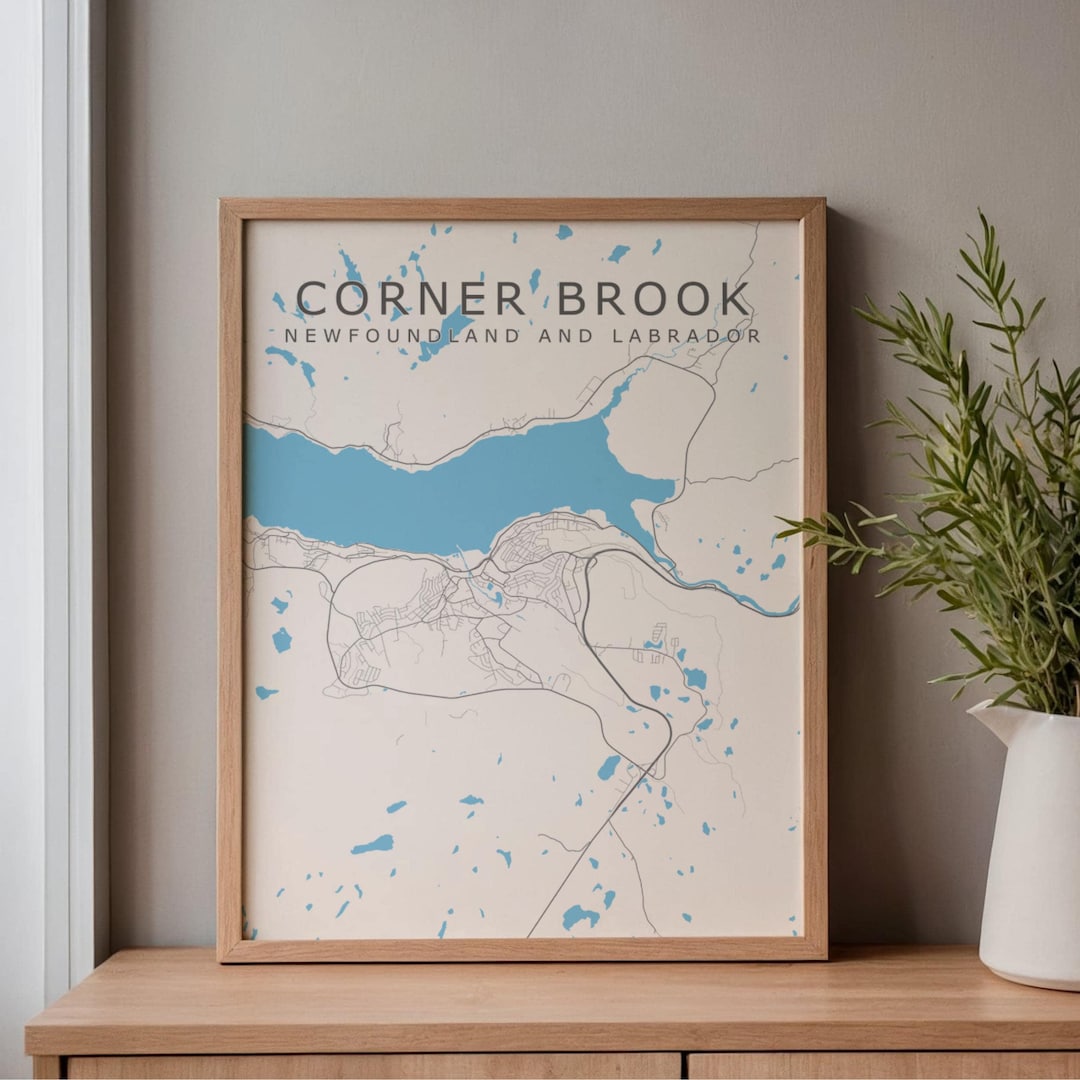 Corner Brook Map Print: Minimalist Wall Art (framed or Unframed) - Etsy