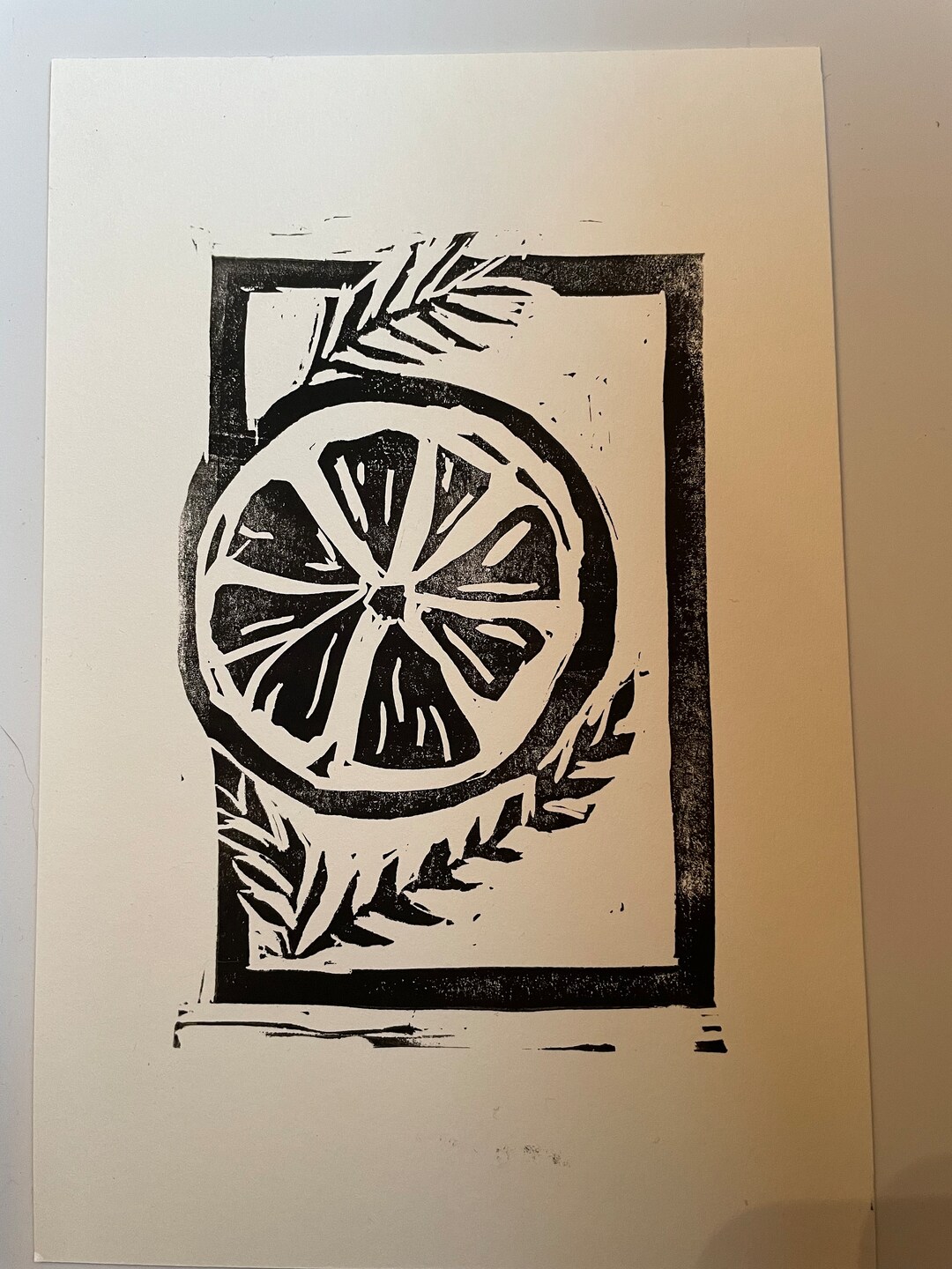 Slice of Citrus Print Linocut Print Print - Etsy