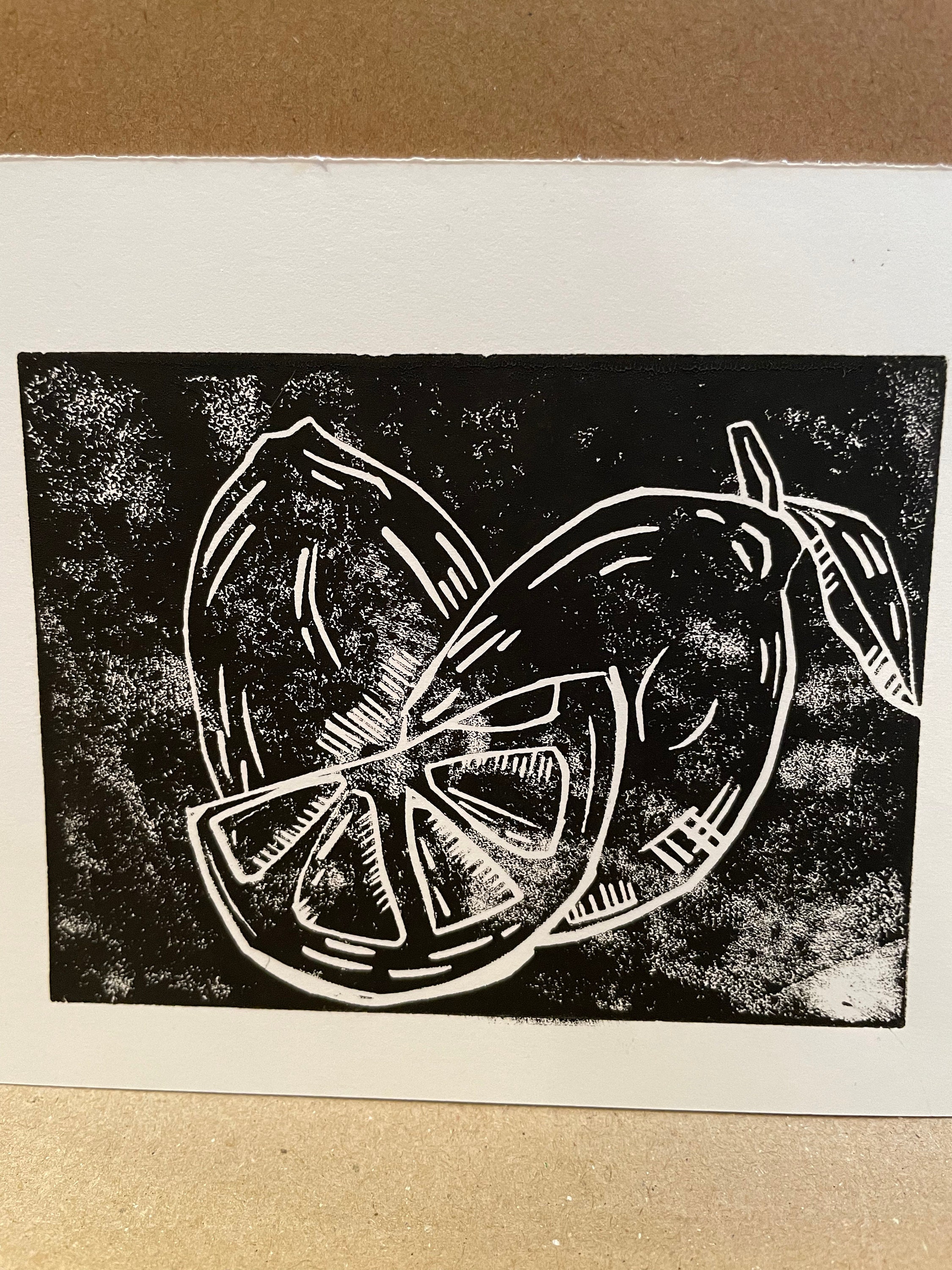 Lemons Linocut Print - Etsy