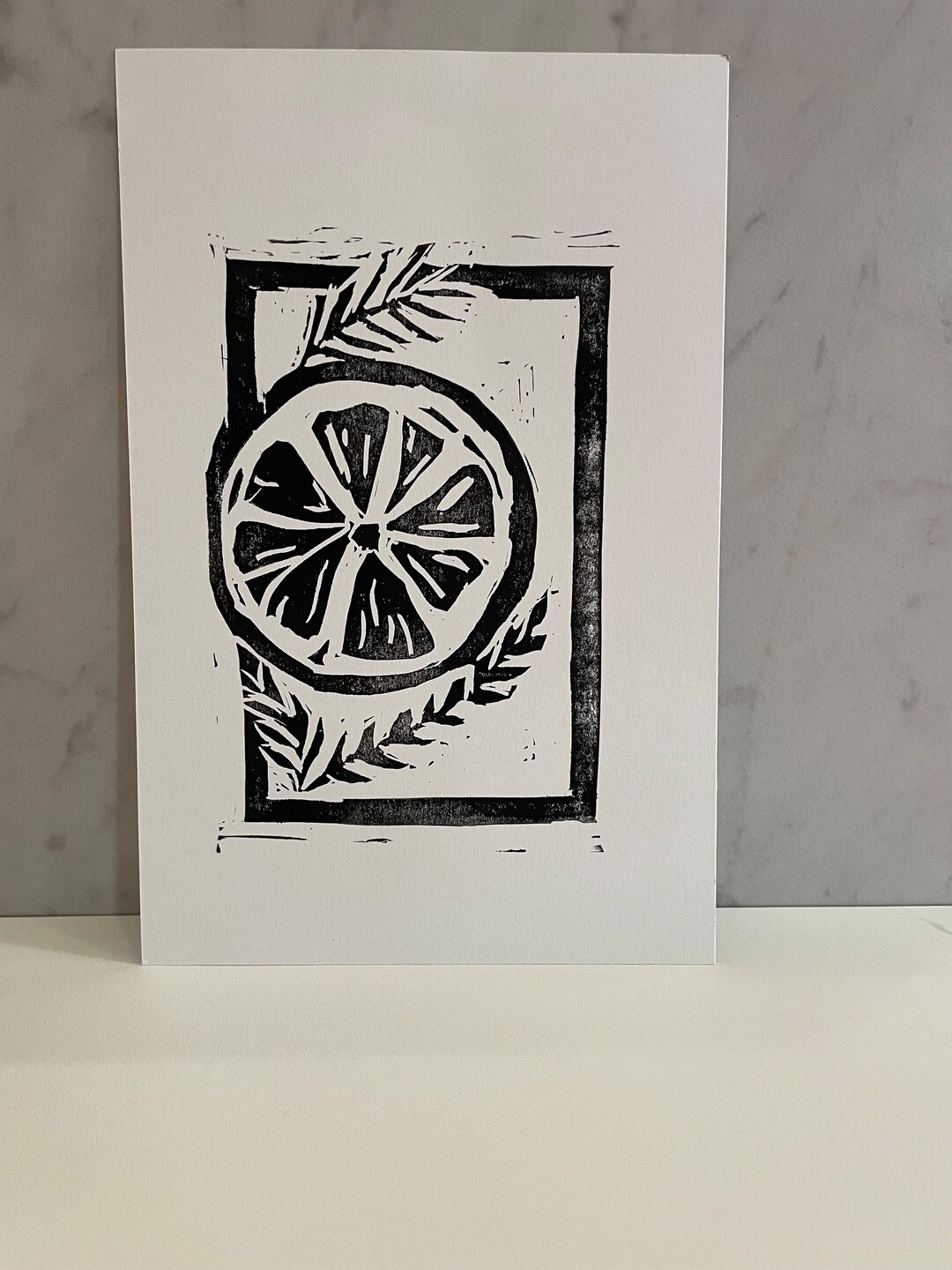 Slice of Citrus Print Linocut Print Print - Etsy