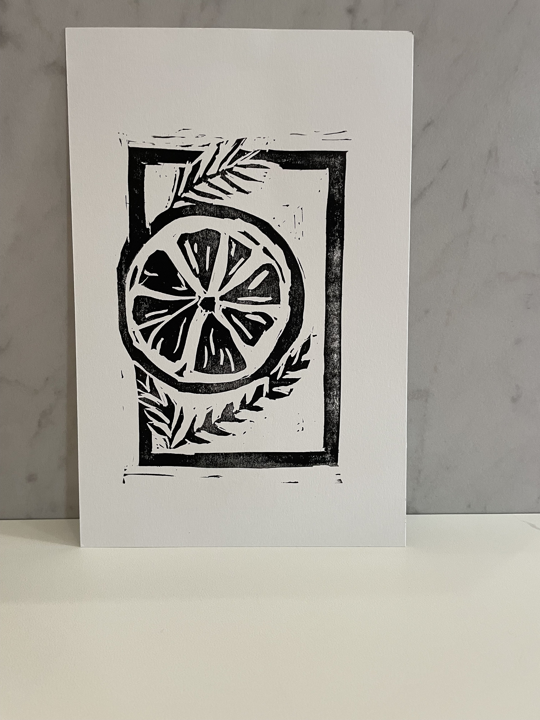 Slice of Citrus Print Linocut Print Print - Etsy