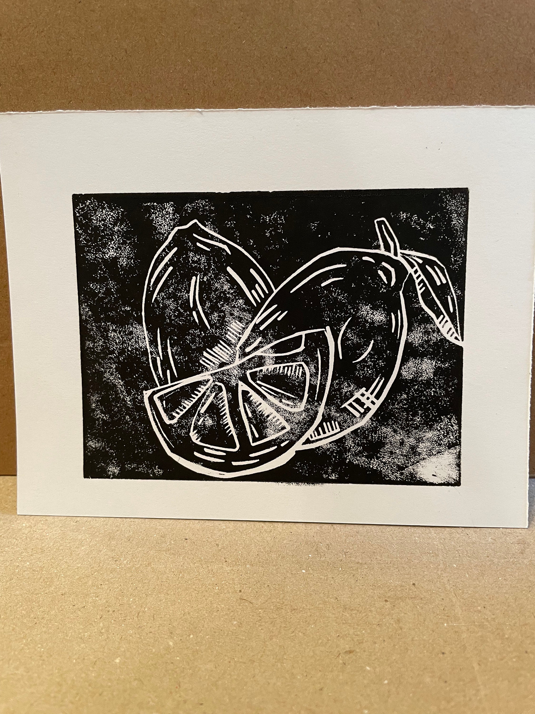 Lemons Linocut Print - Etsy