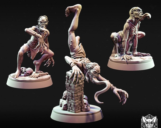 Ghoul Pack Dnd Minis - 32mm Scale Miniature Dungeons and Dragons Model ...