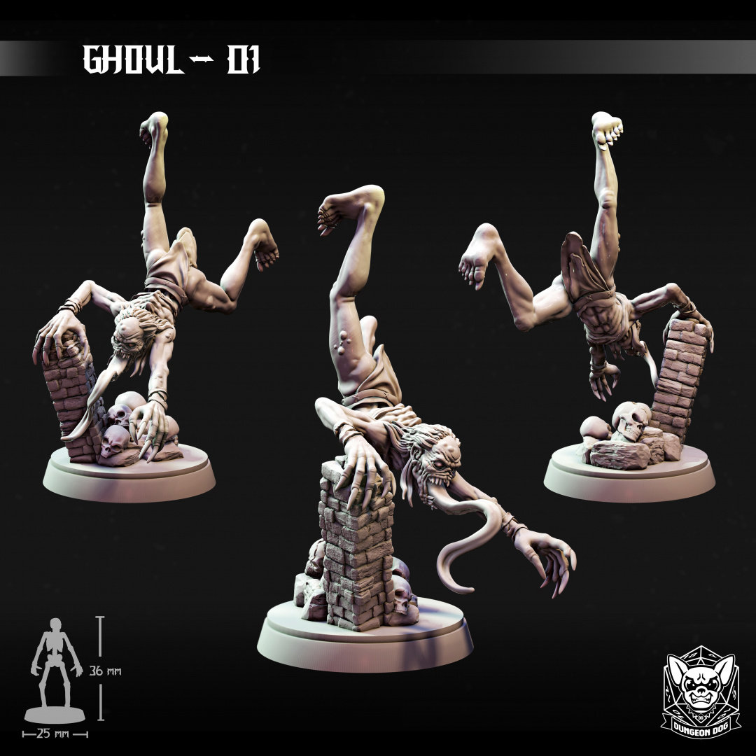 Ghoul Pack Dnd Minis 32mm Scale Miniature Dungeons and - Etsy