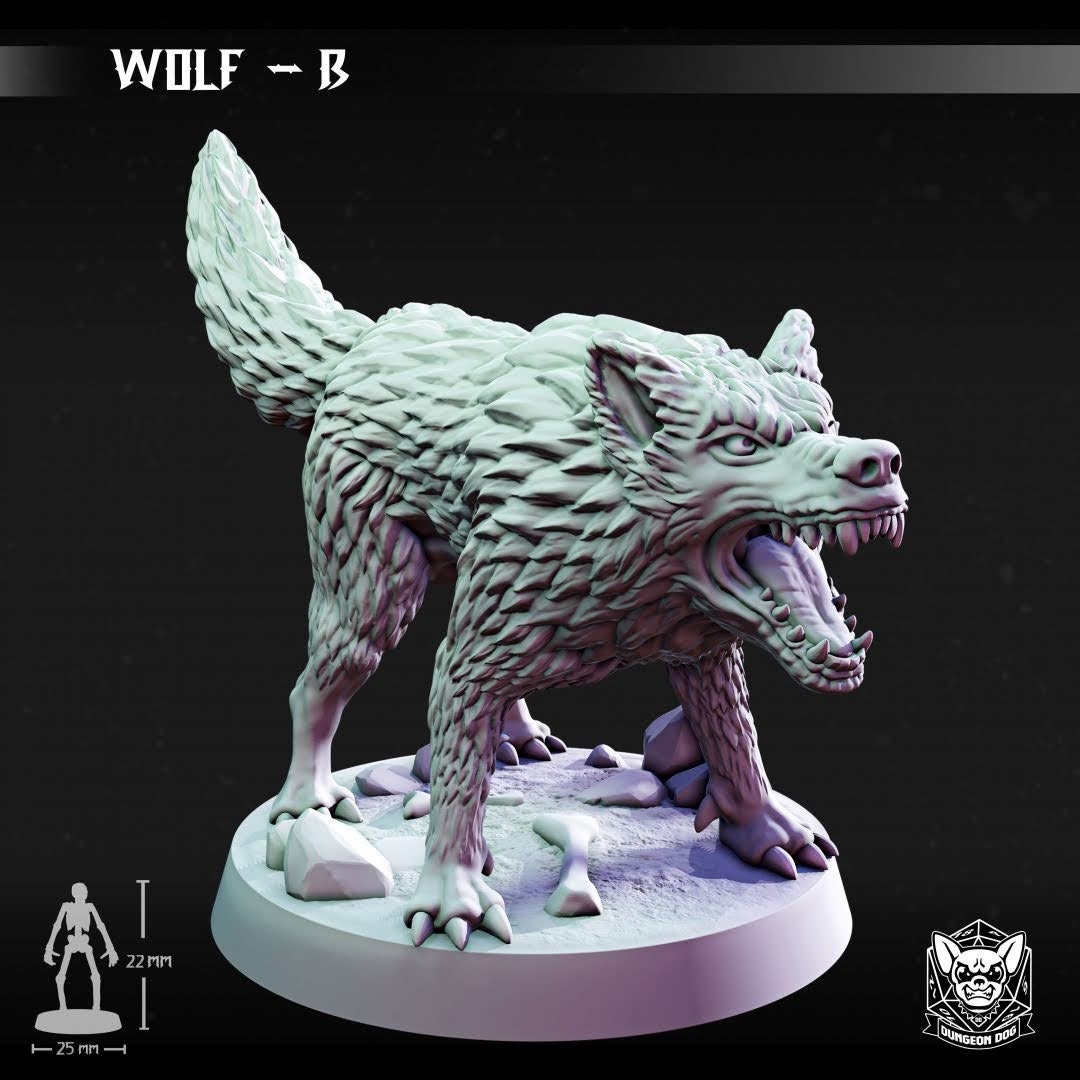 Wolf Pack Dnd Mini 32mm Scale Miniature Dungeons and Dragons - Etsy Ireland