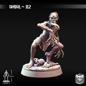 Ghoul Pack Dnd Minis 32mm Scale Miniature Dungeons and Dragons Model TTRPG Miniature Ghouls ...