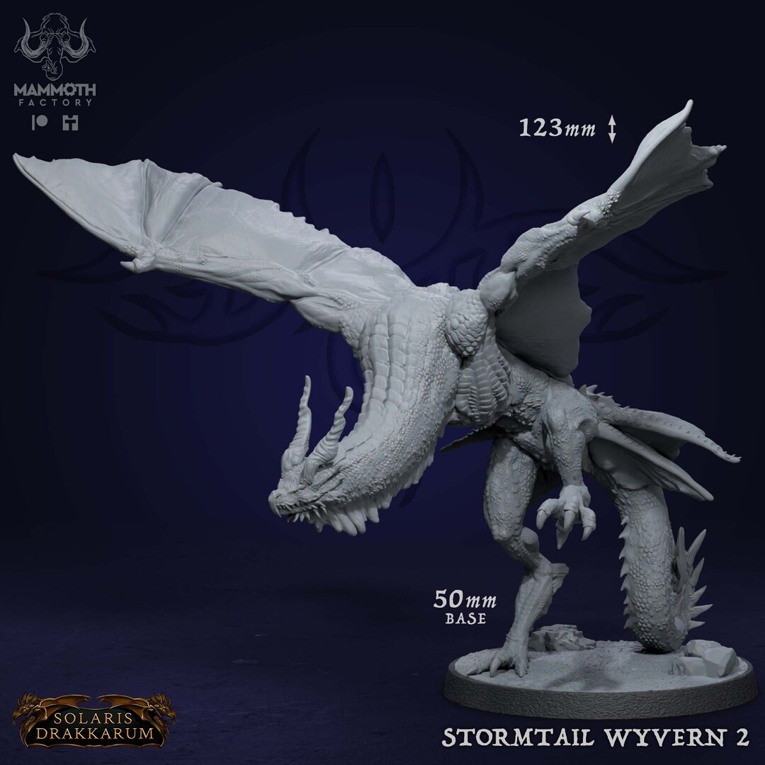 Wyvern Dragon Miniatures for D&D TTRPG Pathfinder 5e Monster Encounter ...