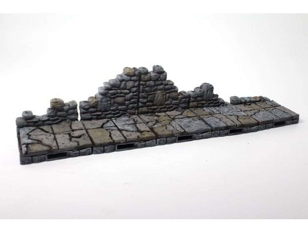 Ruined Stone Wall Modular Tiles D&D Terrain Tabletop RPG - Etsy
