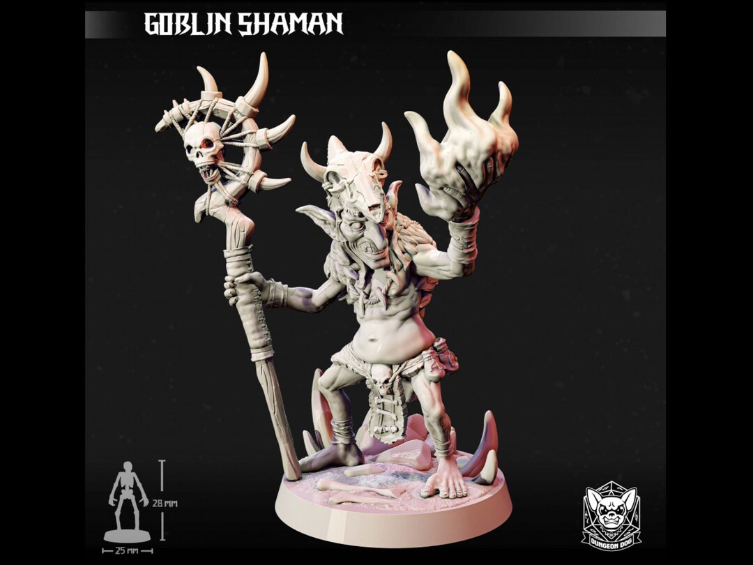 Goblin Shaman Dnd Minis - 32mm Scale Miniature Dungeons and Dragons ...