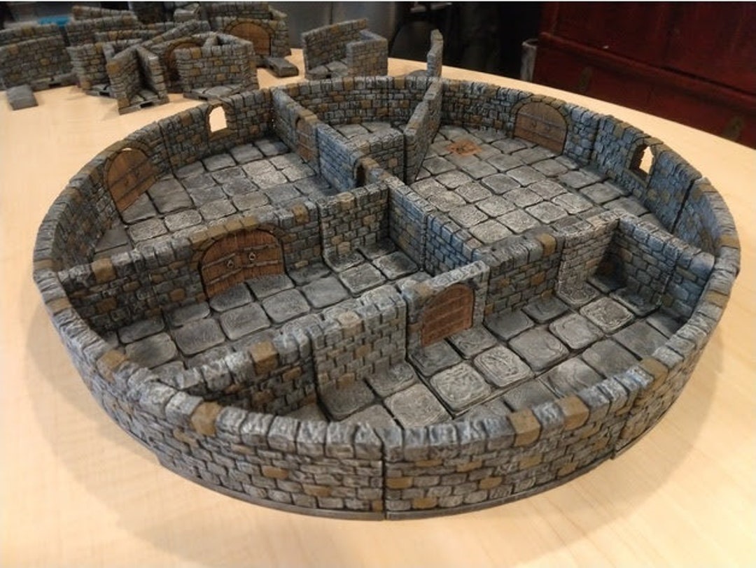 Dungeon Stone Curved Wall Module Modular Gaming Tiles With Magnetic ...