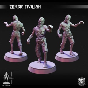 Zombie Horde Dnd Minis 32mm Scale Miniature Dungeons and Dragons Model ...