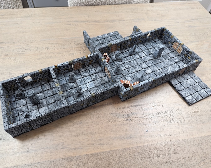 Dungeon Stone Starter Set 3 - 44 Modular Tiles D&D Terrain Tabletop RPG ...
