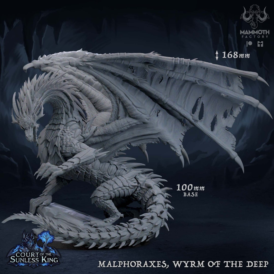 Ancient Black Dragon Monster Miniatures for D&D TTRPG Pathfinder 5e ...