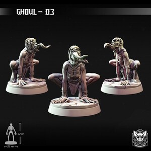 Ghoul Pack Dnd Minis 32mm Scale Miniature Dungeons and Dragons Model TTRPG Miniature Ghouls ...