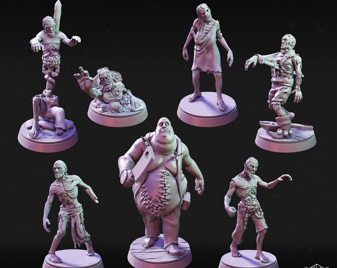 Zombie Horde Dnd Minis 32mm Scale Miniature Dungeons and Dragons Model ...