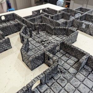 Dungeon Stone Ultimate Starter Set 1 - 177 Modular Tiles D&D Terrain ...