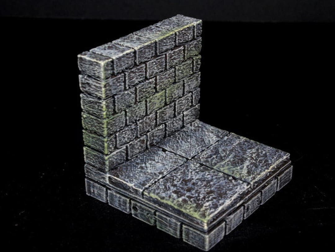 Cut Stone Wall Modular Gaming Tiles With Magnetic Bases 3D Printed PLA ...