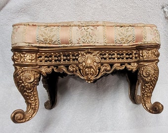 Vintage Footstool Cast Iron Foot Stool Ornate Victorian Louis XV Style ...