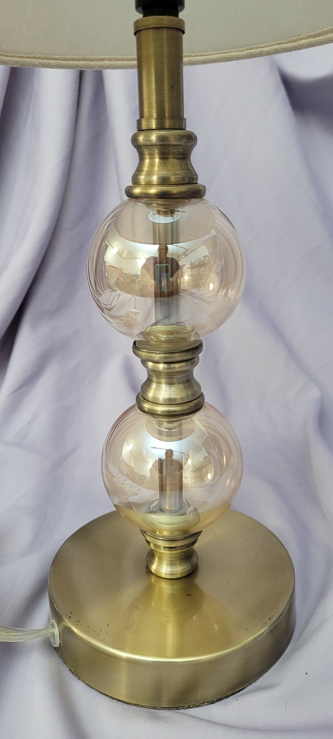 Mid Century Modern Atomic Table Lamp With Glass Orbs Brass Base Accents ...