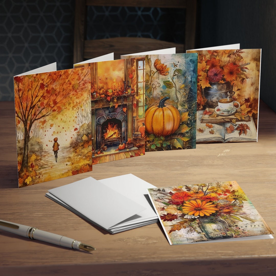 Autumn Greeting Cards, Fall Themed Cards - Etsy