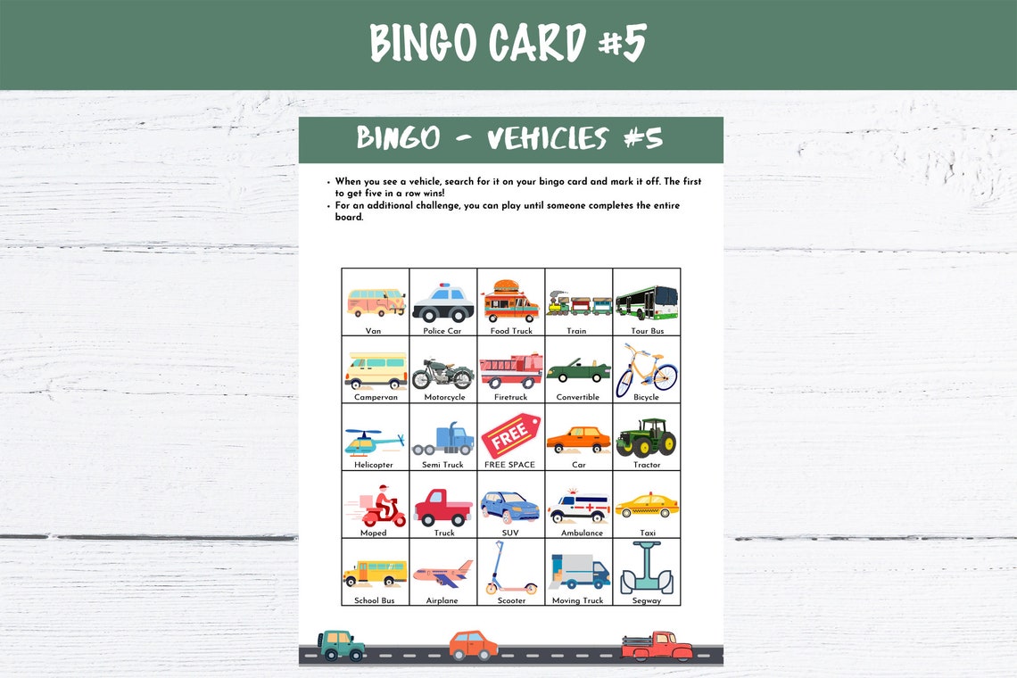 Printable Road Trip Bingo Cards Vehicle Edition - Etsy UK