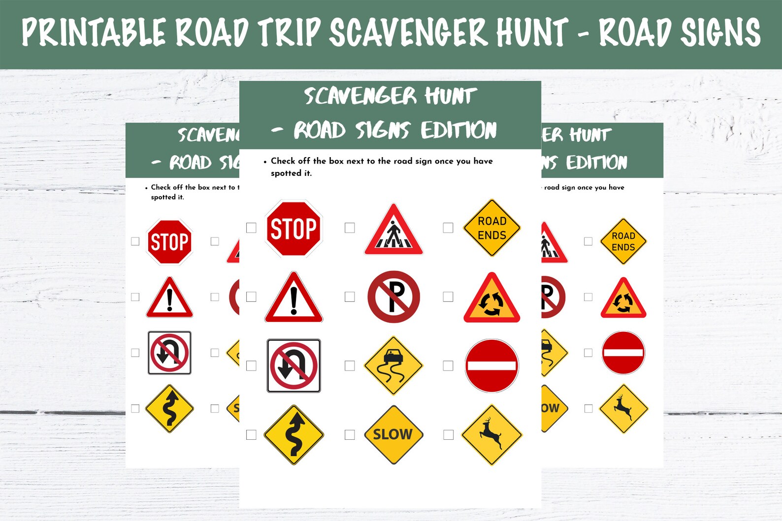 Bundle of 4 Printable Scavenger Hunts for Road Trips - General ...